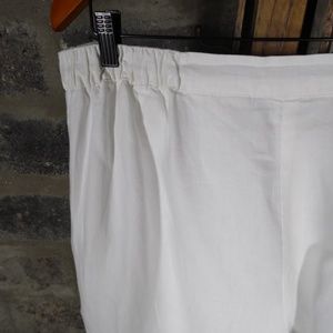 Tweeds | Pants & Jumpsuits | Tweeds White Linen Cropped Capri Pants ...